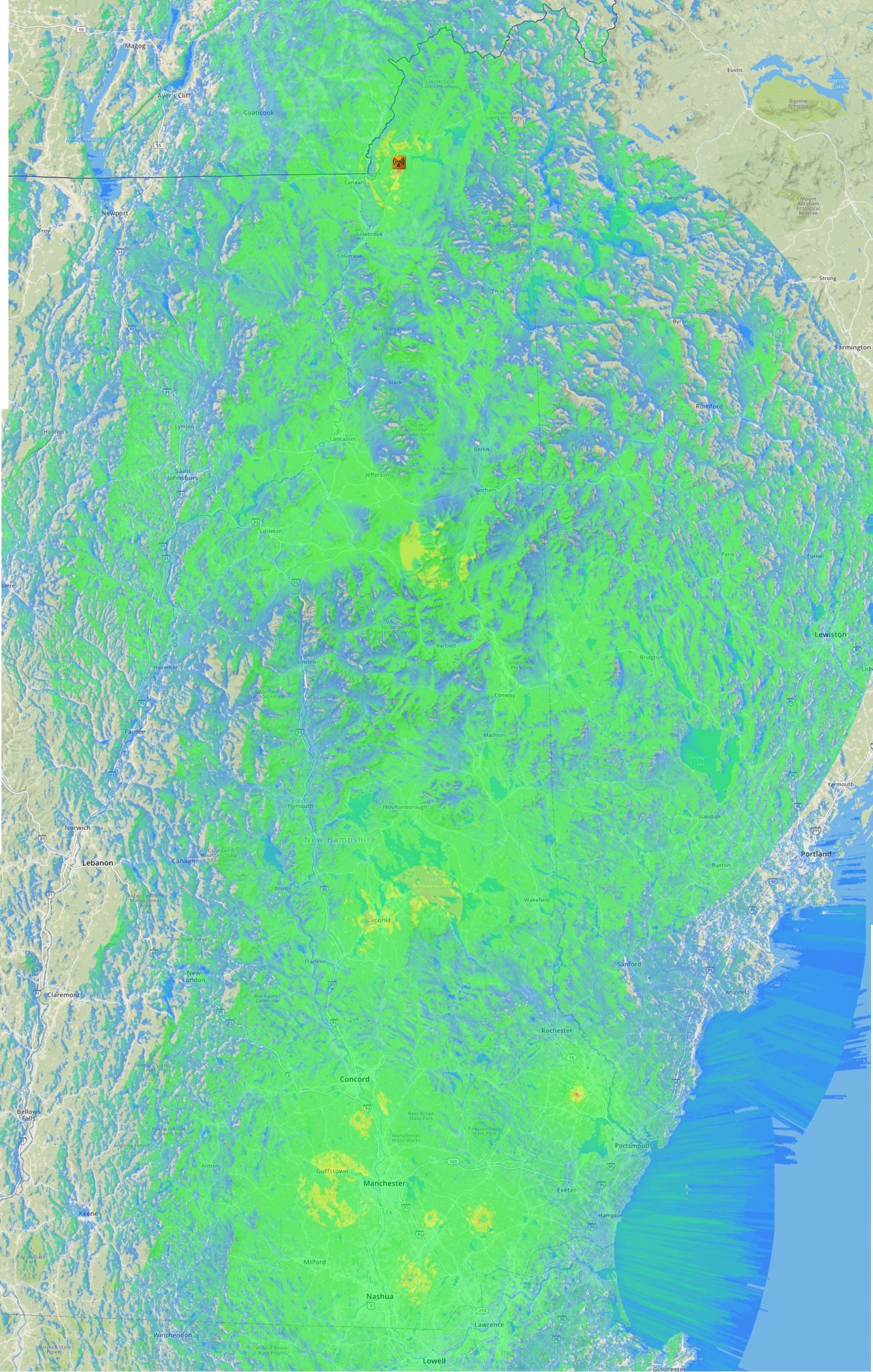 VHF Coverage Maps – NEDECN