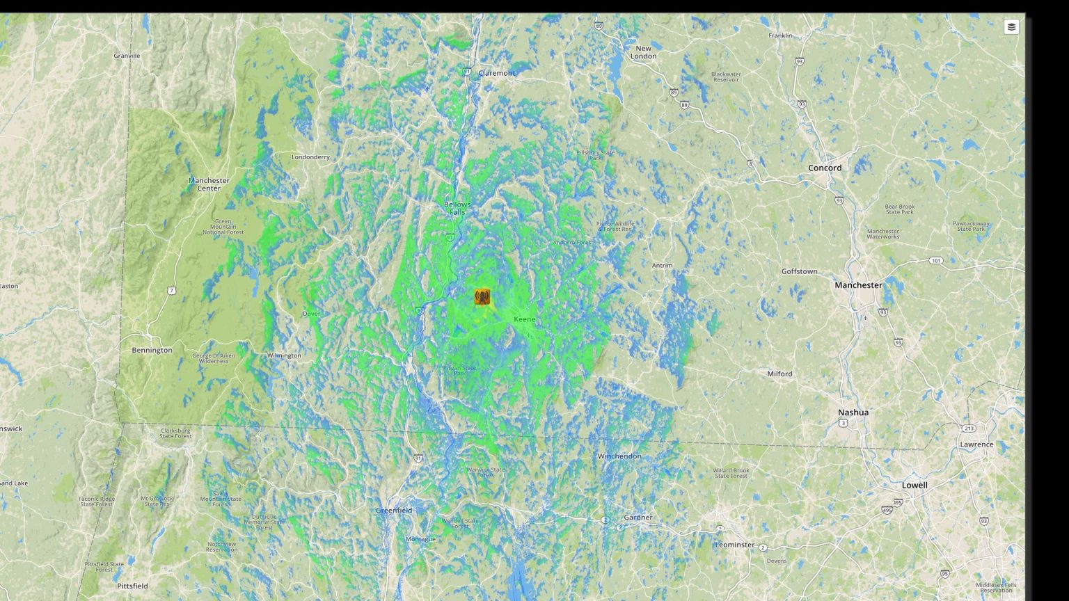 UHF Coverage Maps – NEDECN