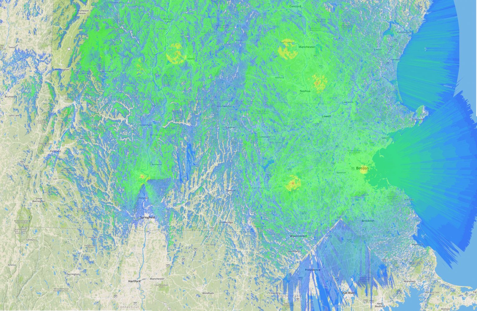 UHF Coverage Maps – NEDECN