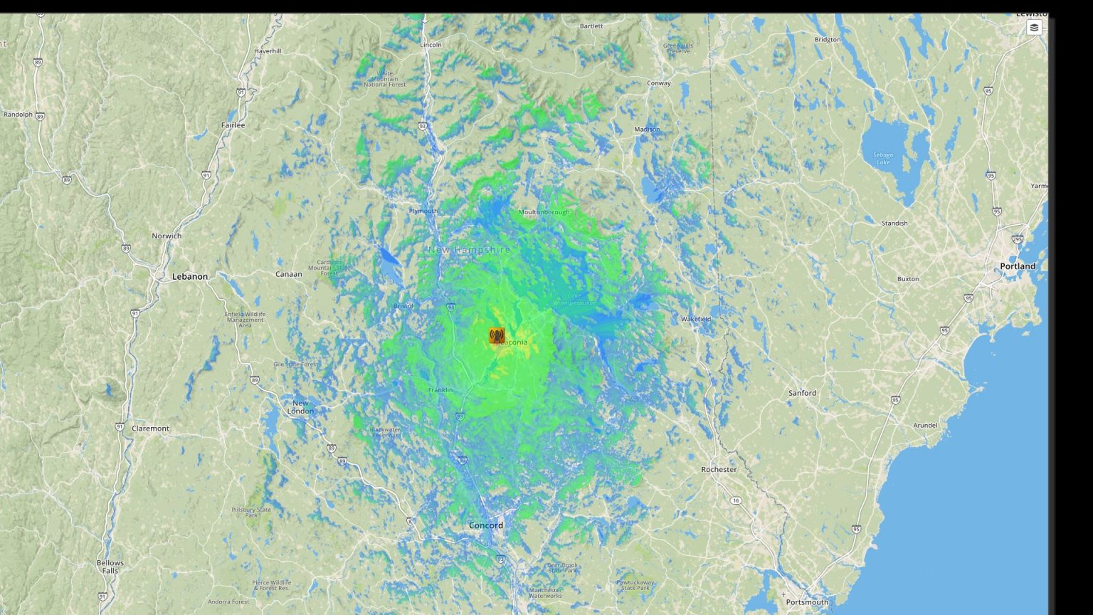 VHF Coverage Maps – NEDECN